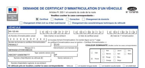 Comment remplir sa demande de certificat d'immatriculation